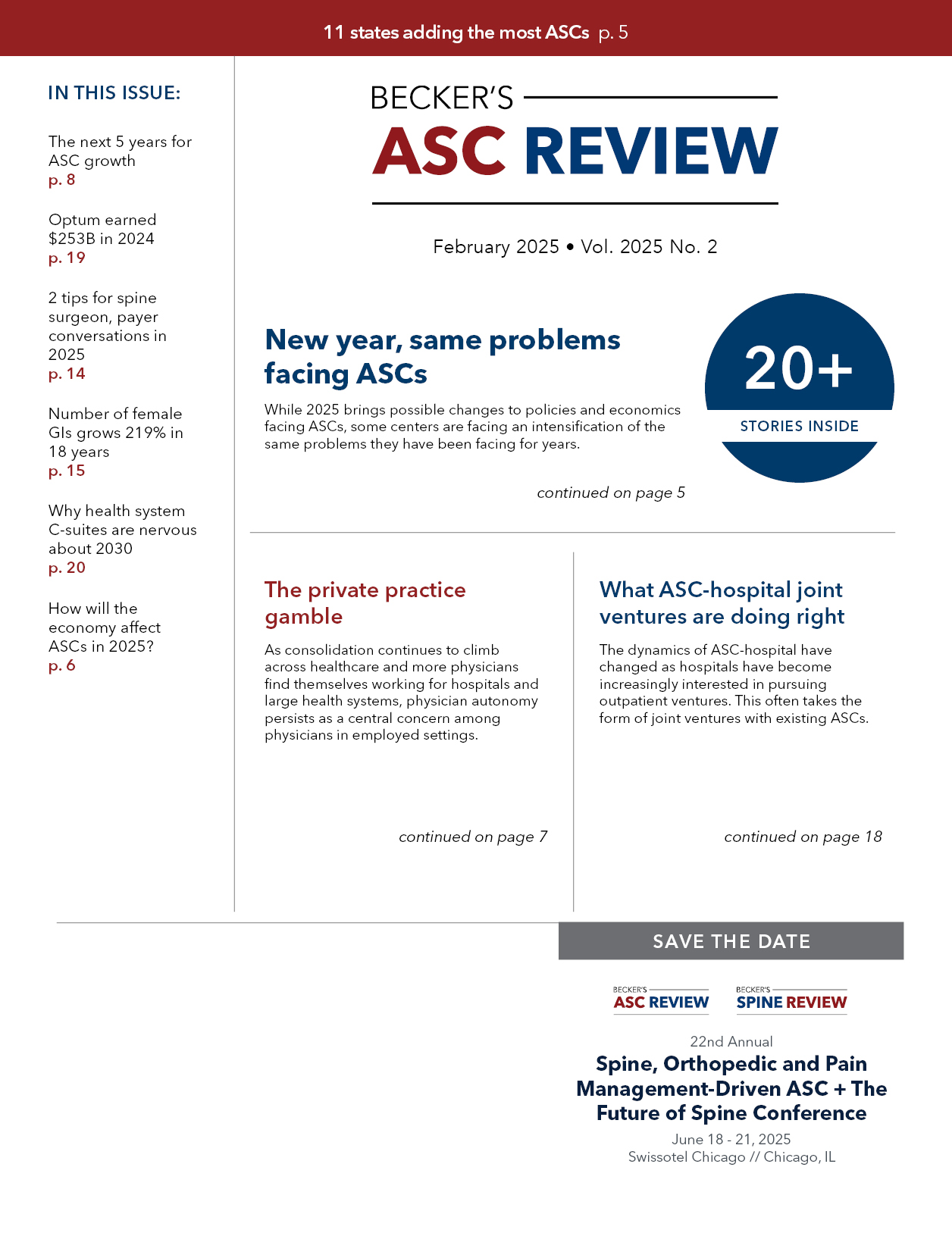 February 2025 Issue of Becker's ASC Review - Becker’s ASC
