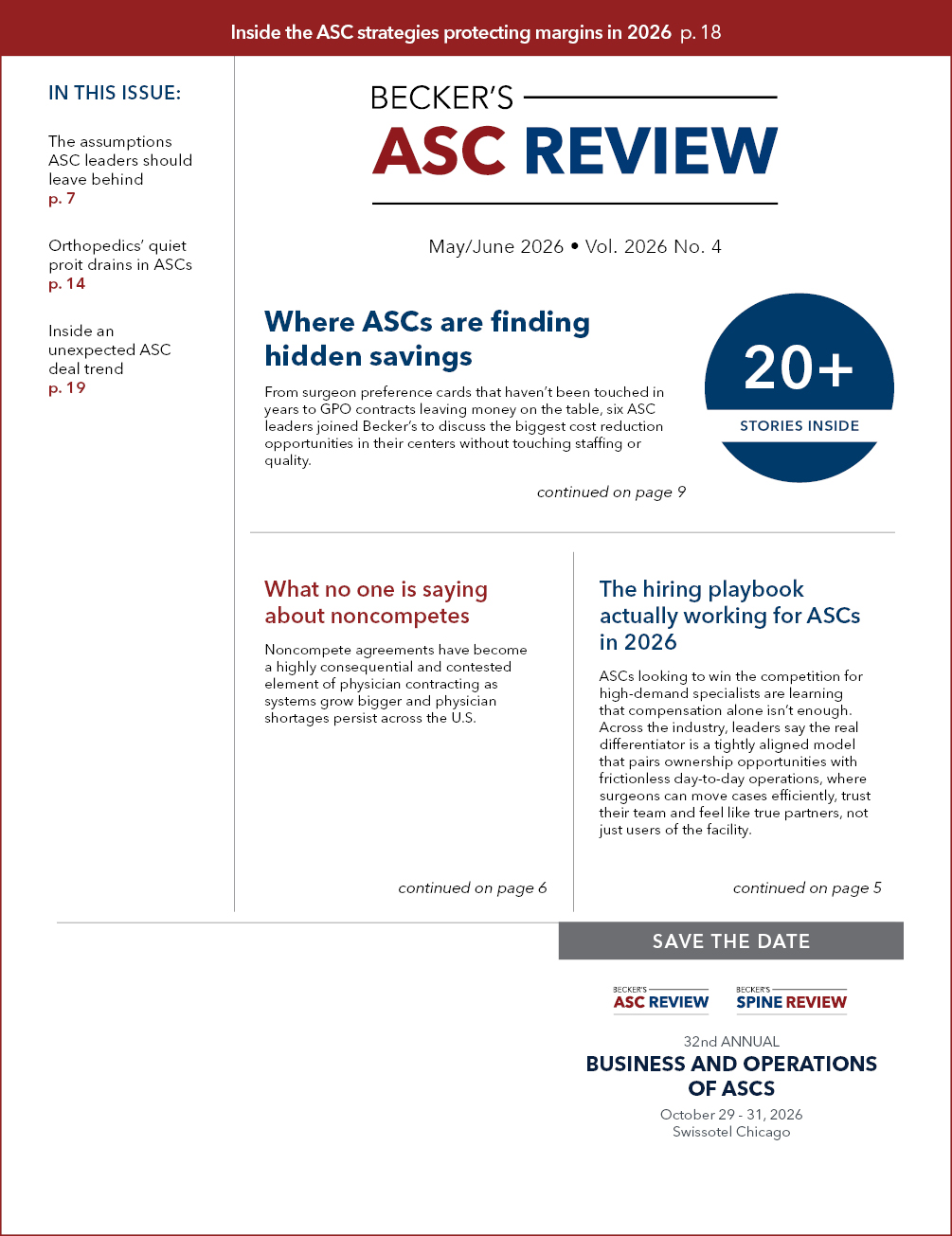 May/June 2026 Issue of Becker's ASC Review - Becker’s ASC